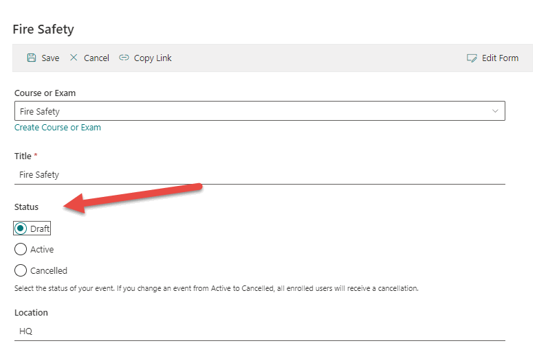 How To Create Events In Draft Mode Cancel Events And Enrollments In