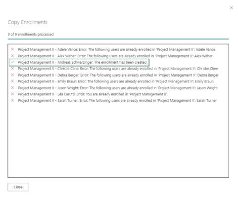Copy Existing Enrollments