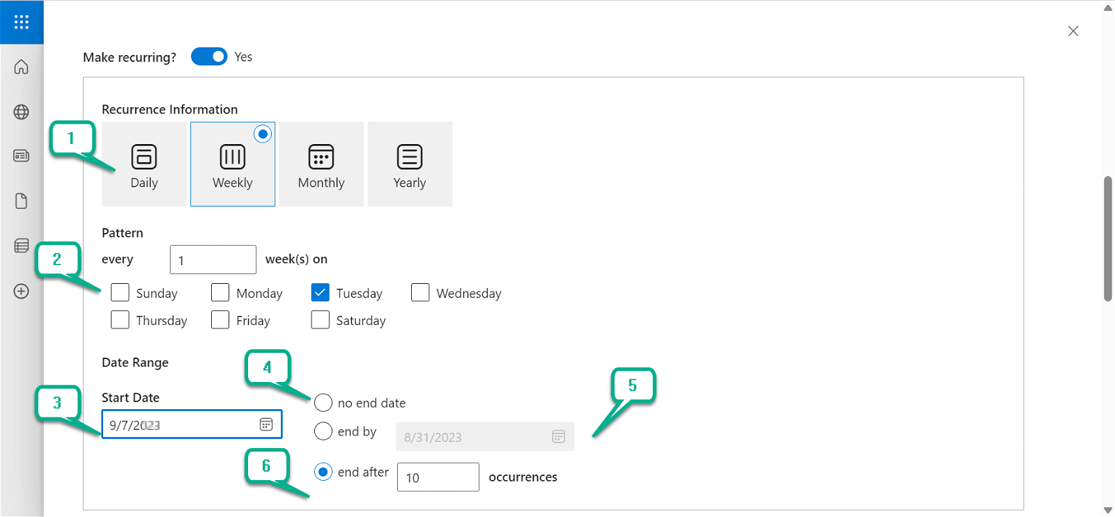 How to create recurring events in SharePoint