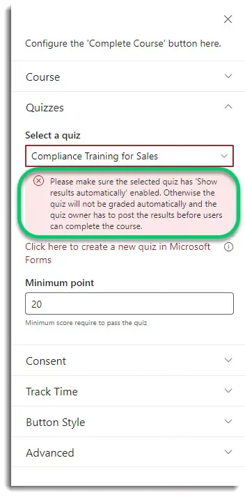 Add a quiz on SharePoint using Microsoft Forms