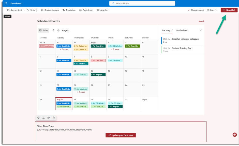 Time zone on SharePoint Online