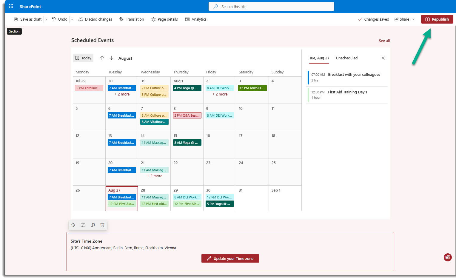 Time zone on SharePoint Online