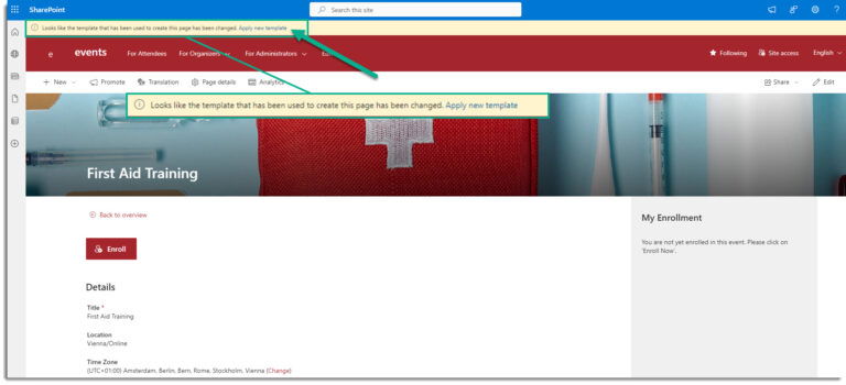 Modify and apply changes to a Template Page